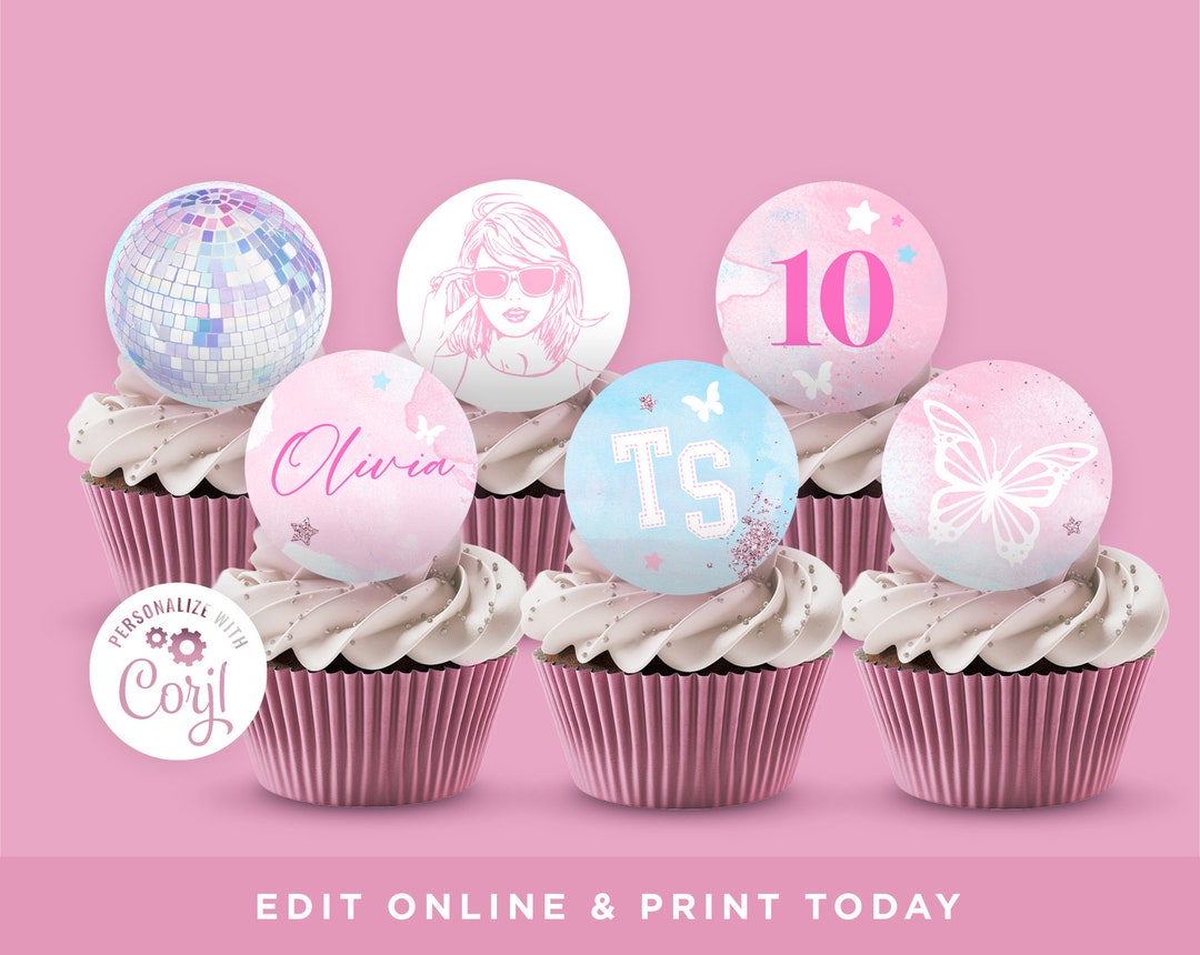 Swiftie Cupcake Toppers, Swiftie Birthday Party, Swiftie Party, Cupcake ...