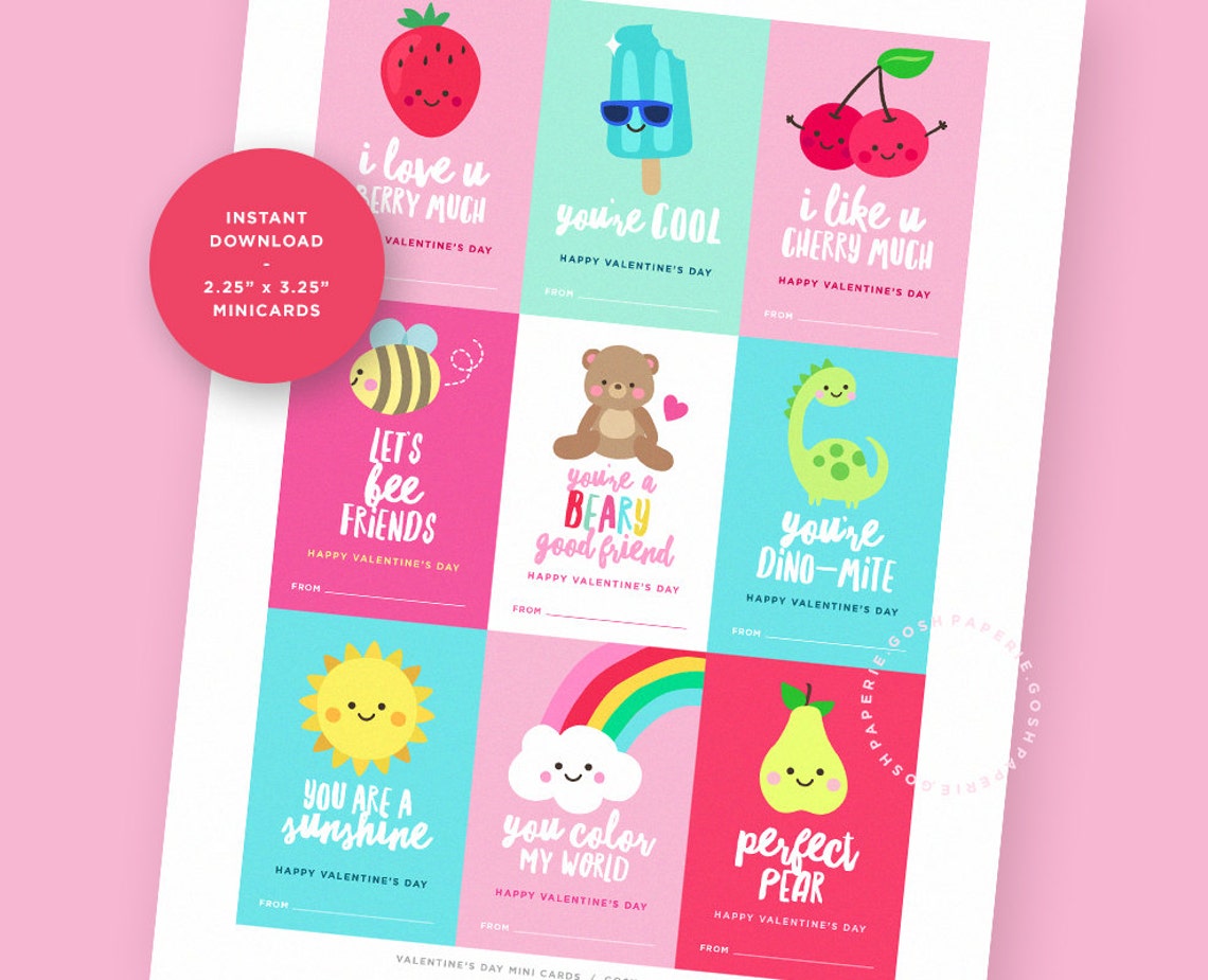 Valentine Cards for Kids. Valentines Day Cards. Kids Valentine | Etsy