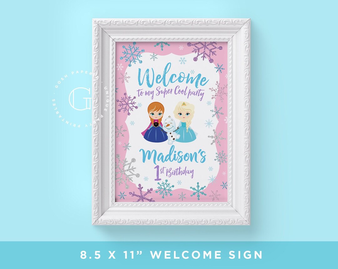 Frozen Welcome Sign. Frozen Party. Frozen Birthday. Winter Wonderland ...