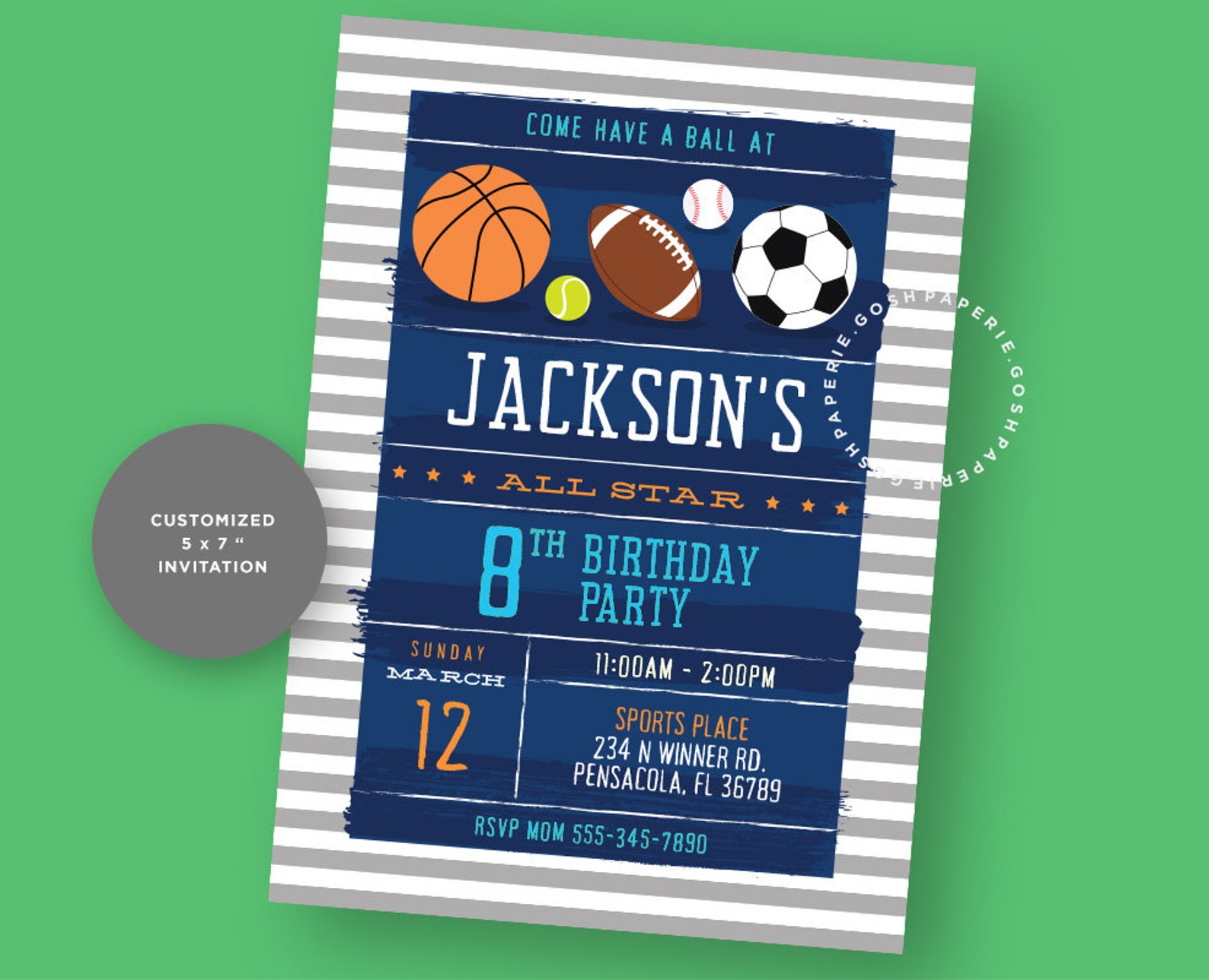 Sports Invitation. Sports Birthday Invitation. Sports Birthday - Etsy