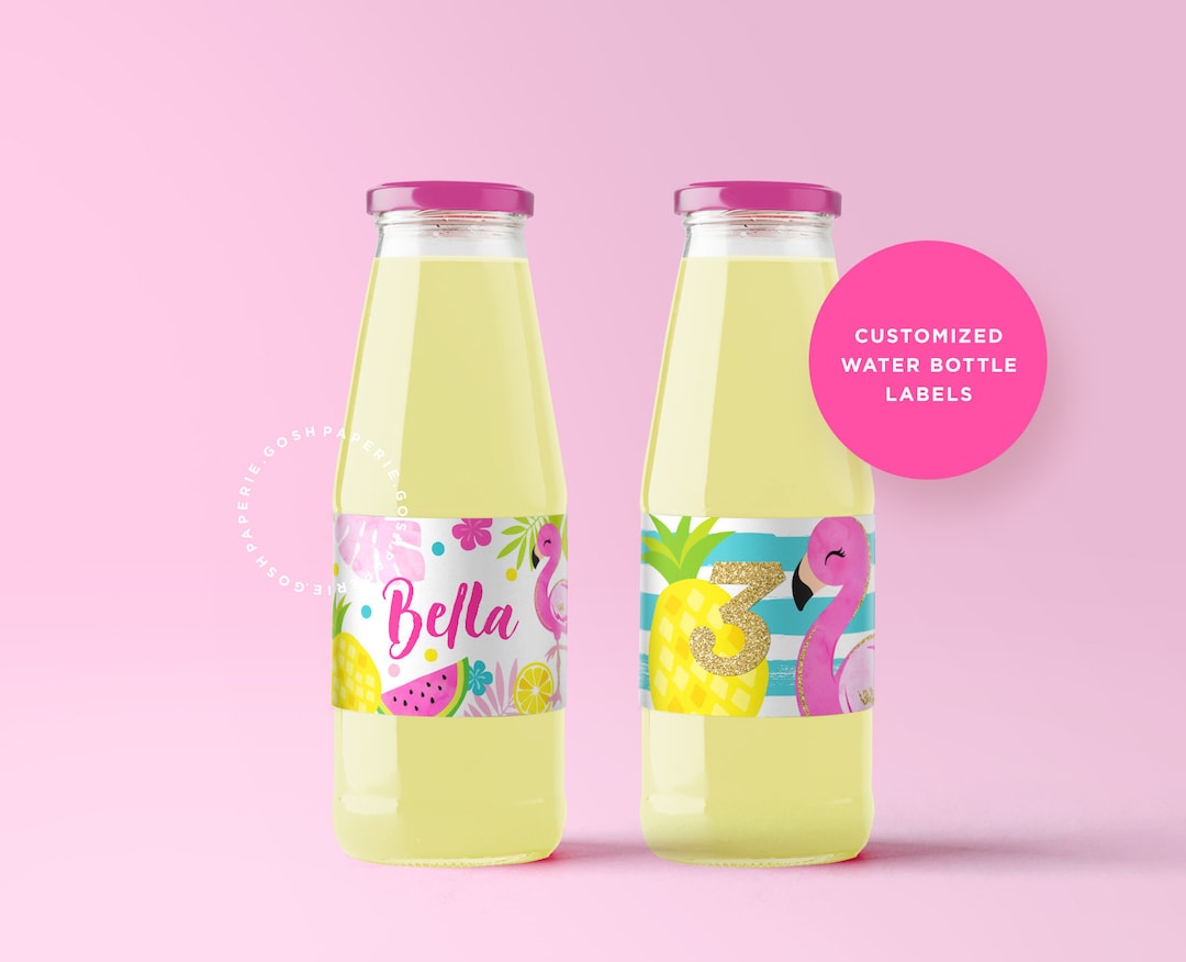 Flamingo Thank Water Bottle Labels. Flamingo Labels. Pineapple Party ...