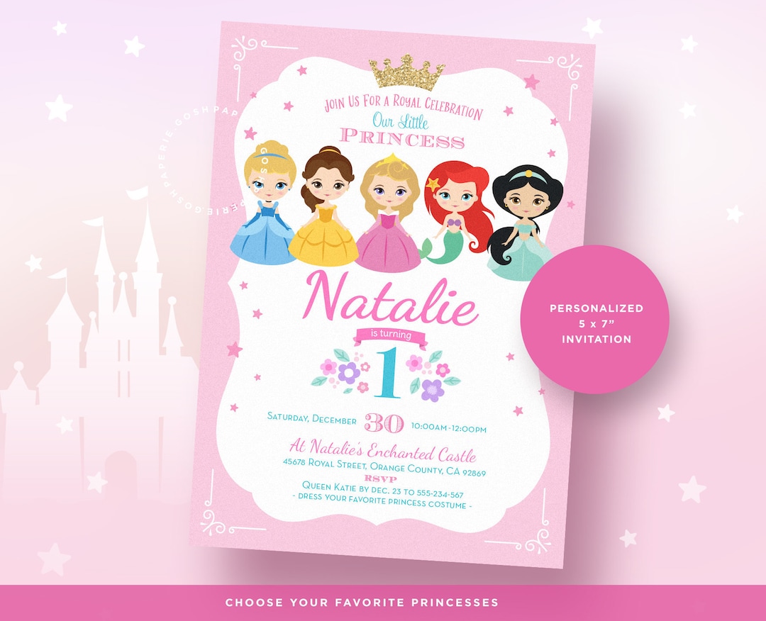 Princess Invitation. Princess Birthday Invitation. Princess Birthday ...
