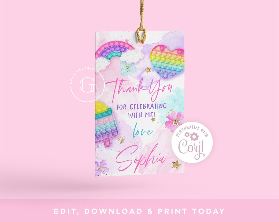 Pop It Invitation Editable. Fidget Toy Party. Pop It Rainbow Invitation ...