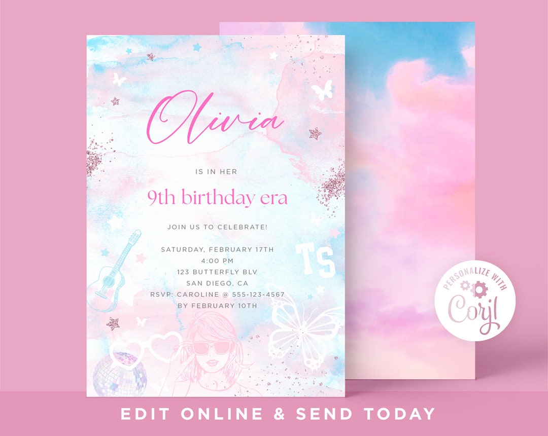 In My Birthday Era Invitation, Swiftie Invitation, Swiftie Birthday ...