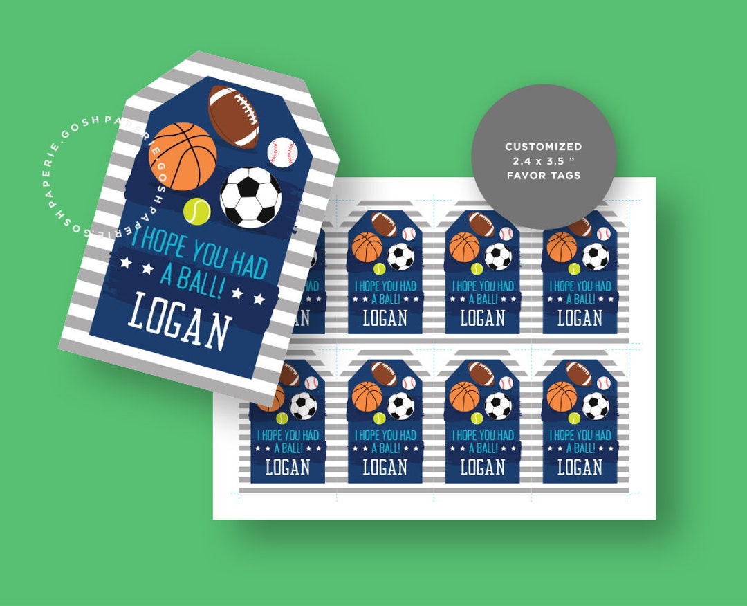 Sports Thank You Tags. Sports Favor Tags. Sports Birthday Party. Sports ...