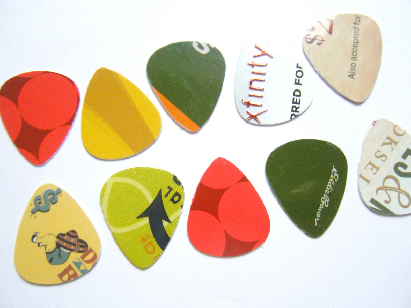 Recycled Guitar Picks Colorful Upcycled Plastic Funky Eco - Etsy