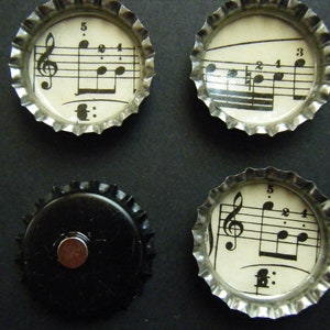 Music Magnets Bottlecap Vintage Song Musical Bottle Cap Recycled ...