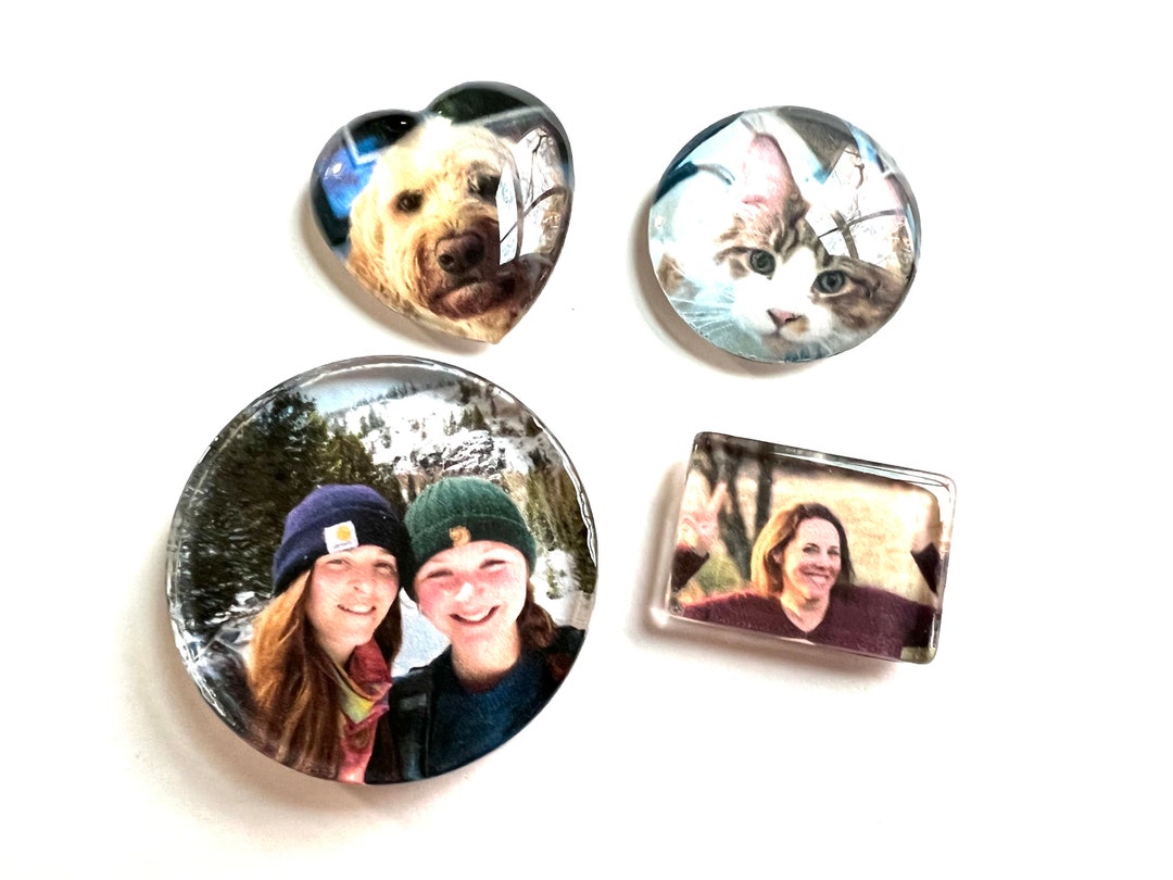 CUSTOM Photo Magnet Heart Circle Rectangle Magnets OOAK Cat Dog ...