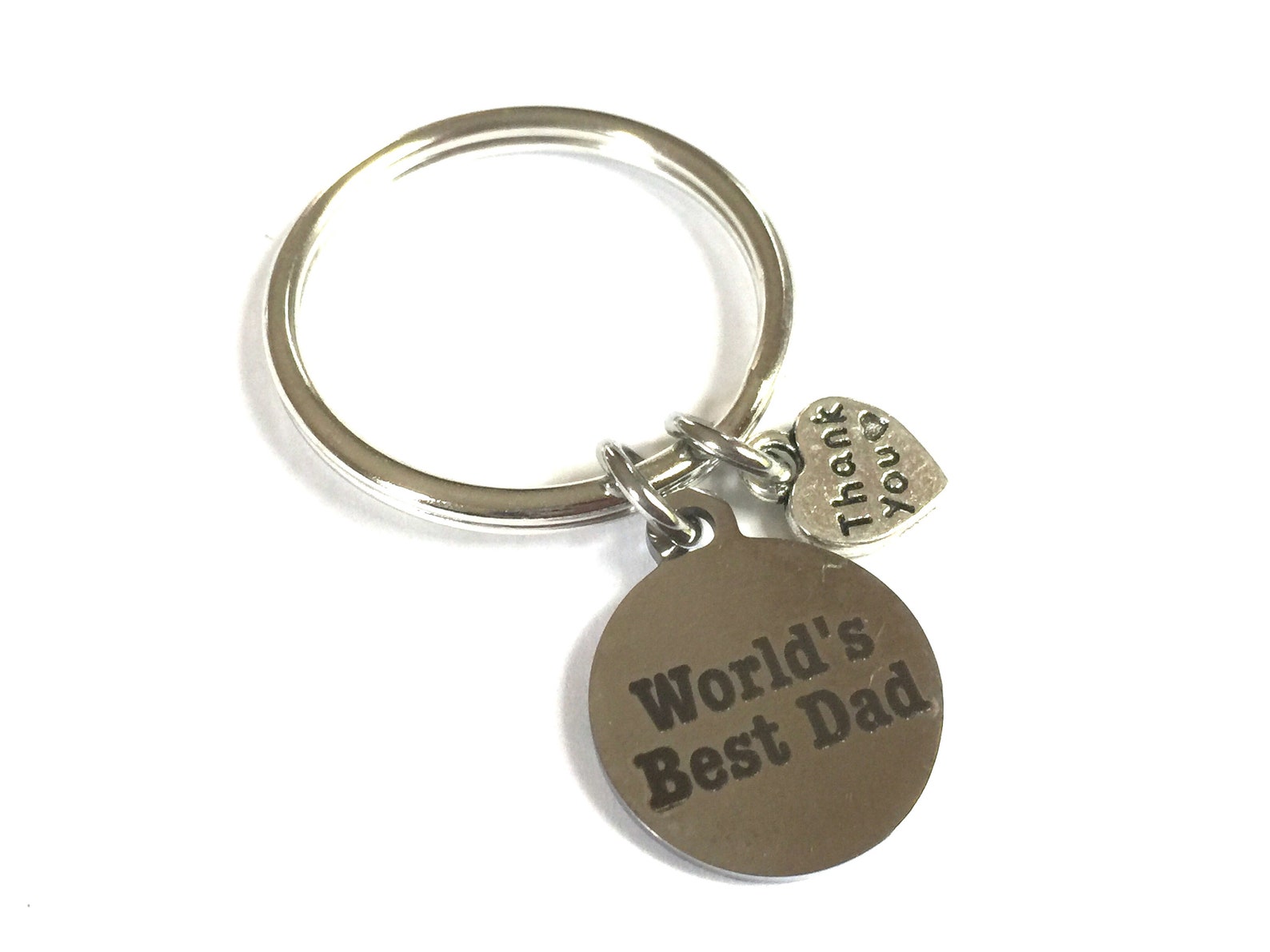 World's Best Dad Keychain From Kids Father Split Ring | Etsy