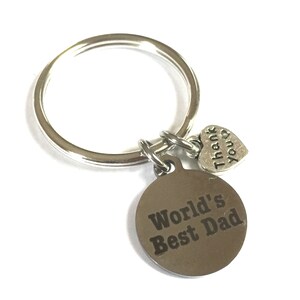 World's Best Dad Keychain From Kids Father Split Ring Men's Metal Gift ...