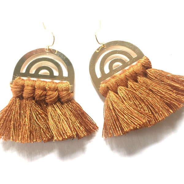 Gold Tassel Earrings - Etsy