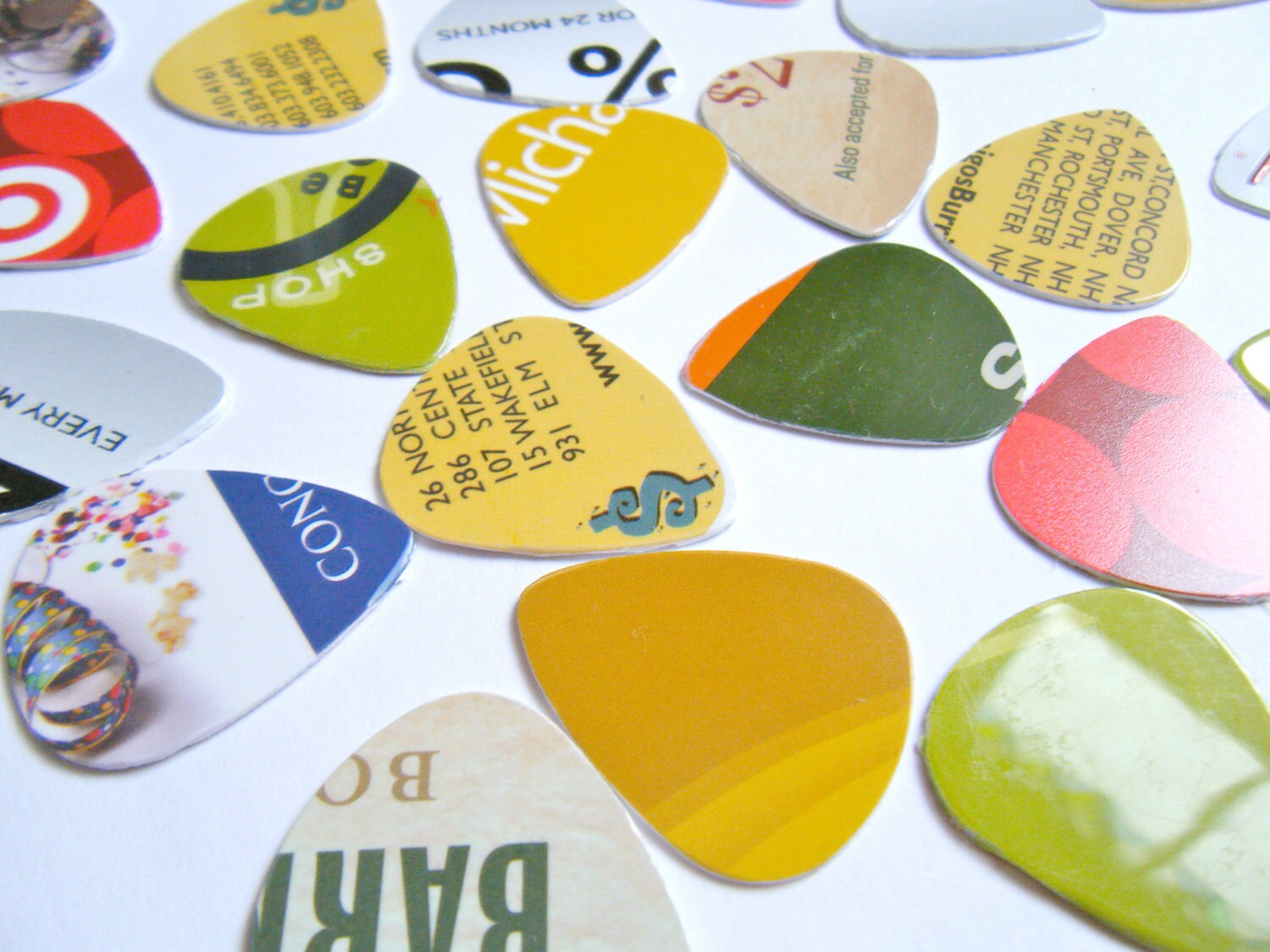 Recycled Guitar Picks Colorful Upcycled Plastic Funky Eco - Etsy