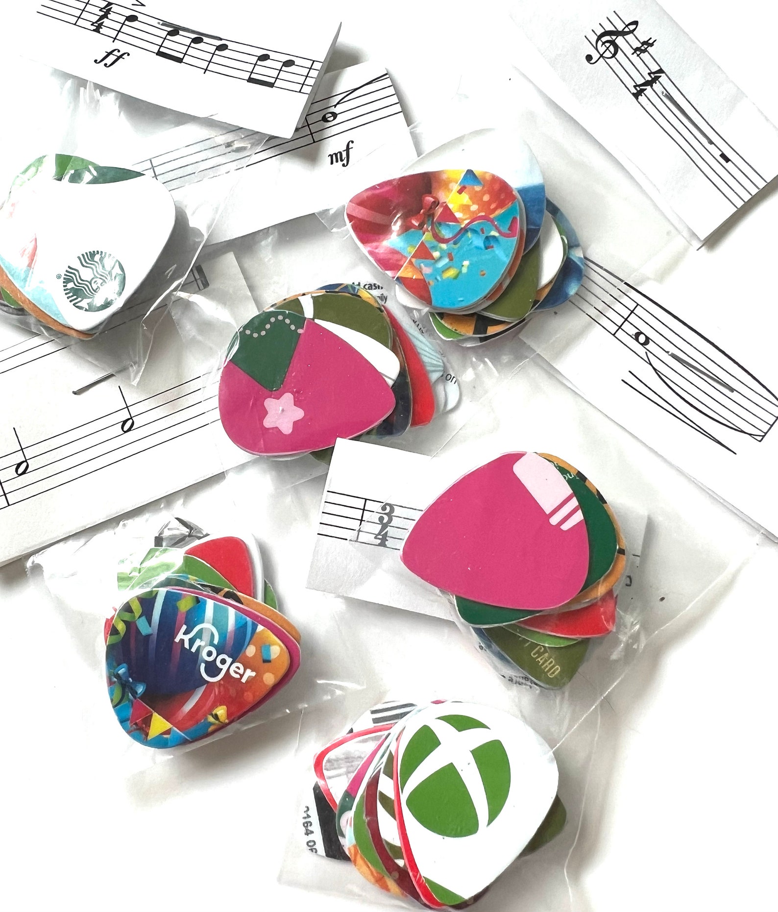 Recycled Guitar Picks Colorful Upcycled Plastic Funky Eco - Etsy