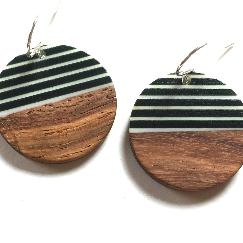 Wood Resin Earrings - Etsy