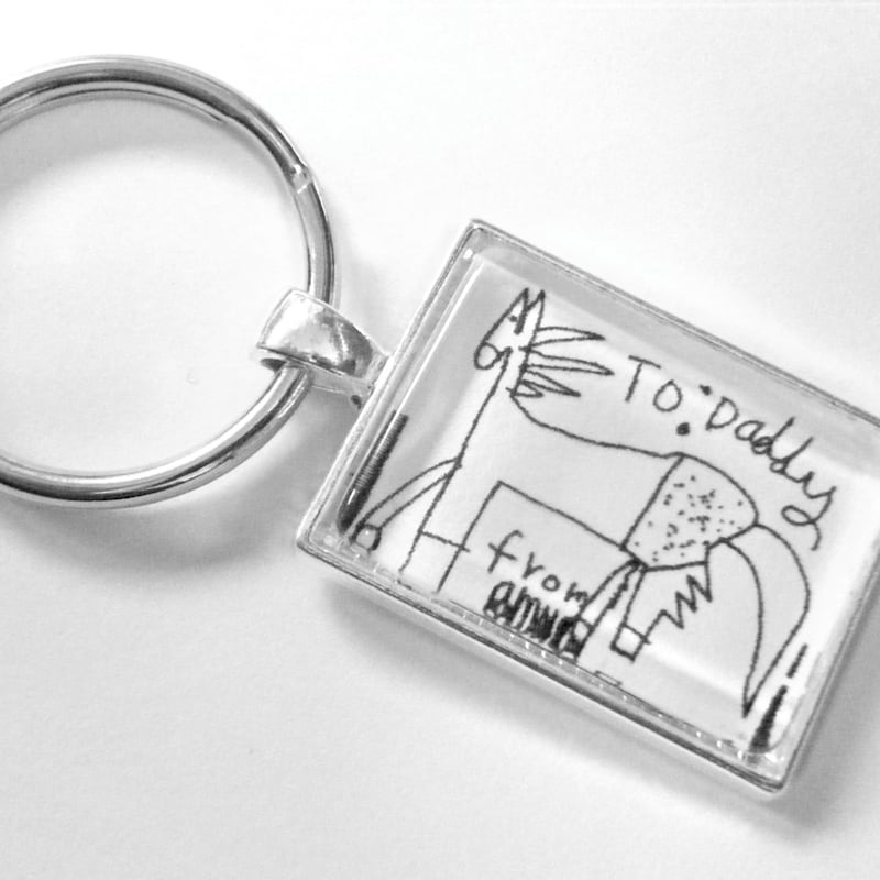 Kids Drawing Keychain - Etsy