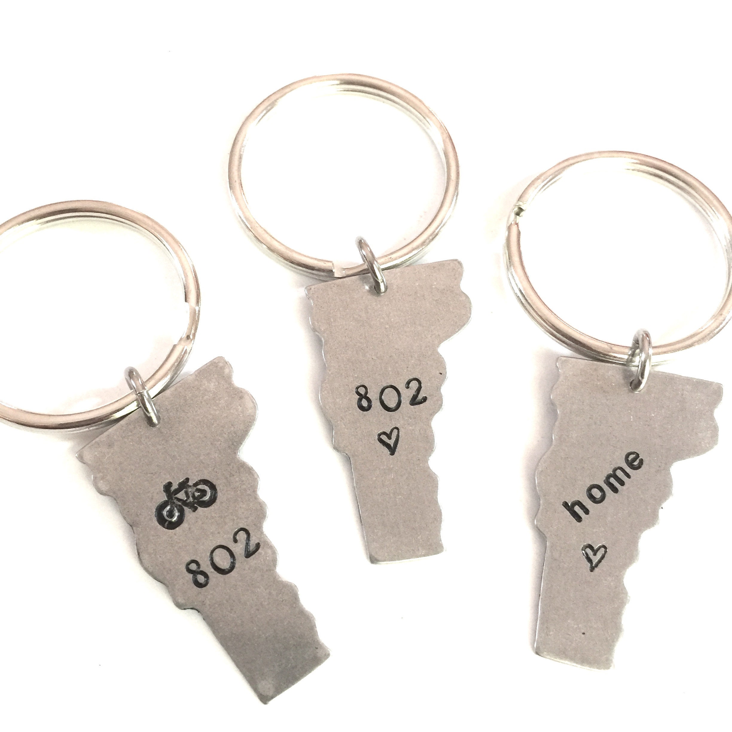 Vermont Necklace Keychain Custom Personalized Key Chain Split - Etsy