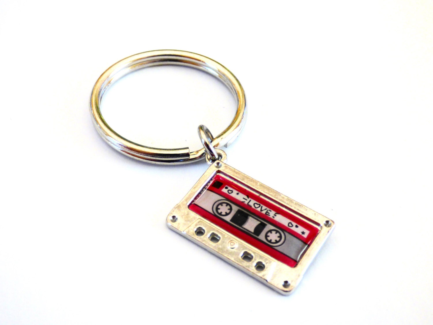 Mixtape Key Chain 80's Fab Split Ring Retro Cassette Music - Etsy