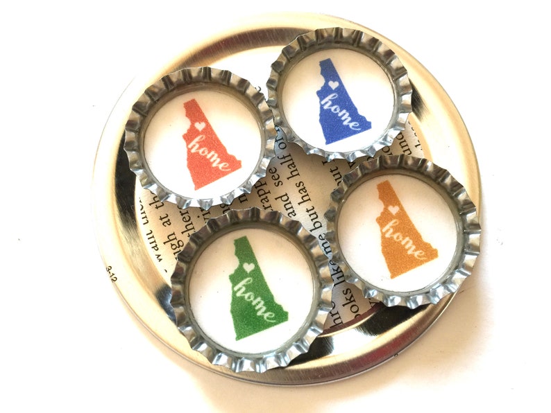 New Hampshire Magnets Bottlecap I Love NH Home Colorful Magnet - Etsy