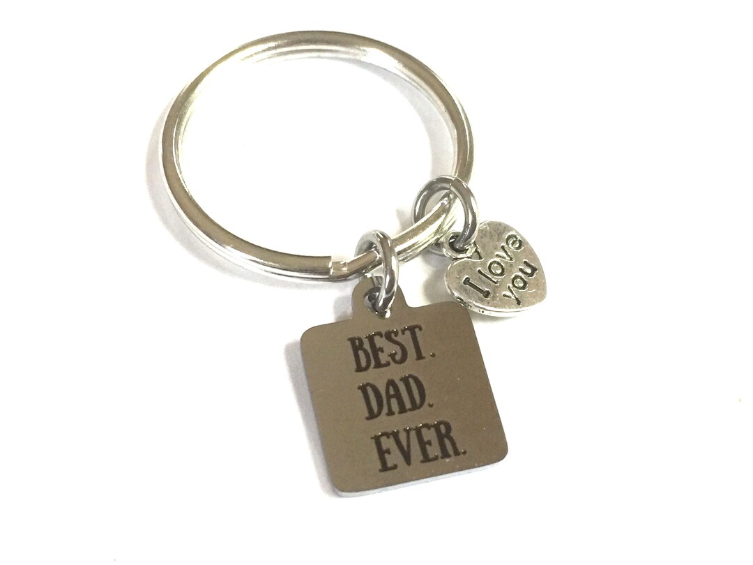 Best Dad Ever Keychain From Kids Father Split Ring Men's Metal Gift for ...