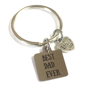Best Dad Ever Keychain From Kids Father Split Ring Men's Metal Gift for ...