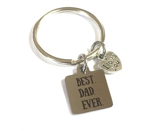World's Best Dad Keychain From Kids Father Split Ring | Etsy