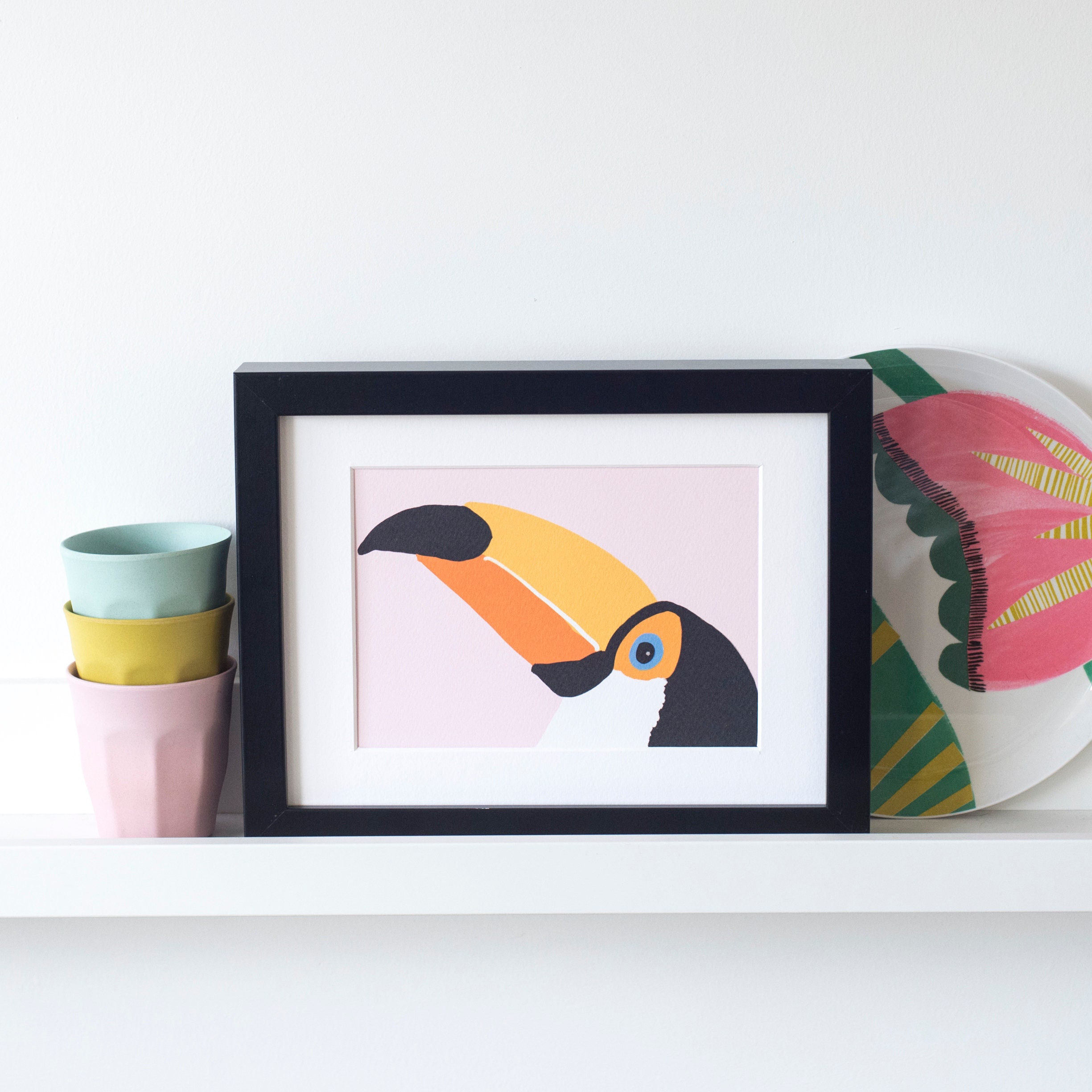 Toucan Print Wall Art a Bright and Bold Print A5A4 - Etsy
