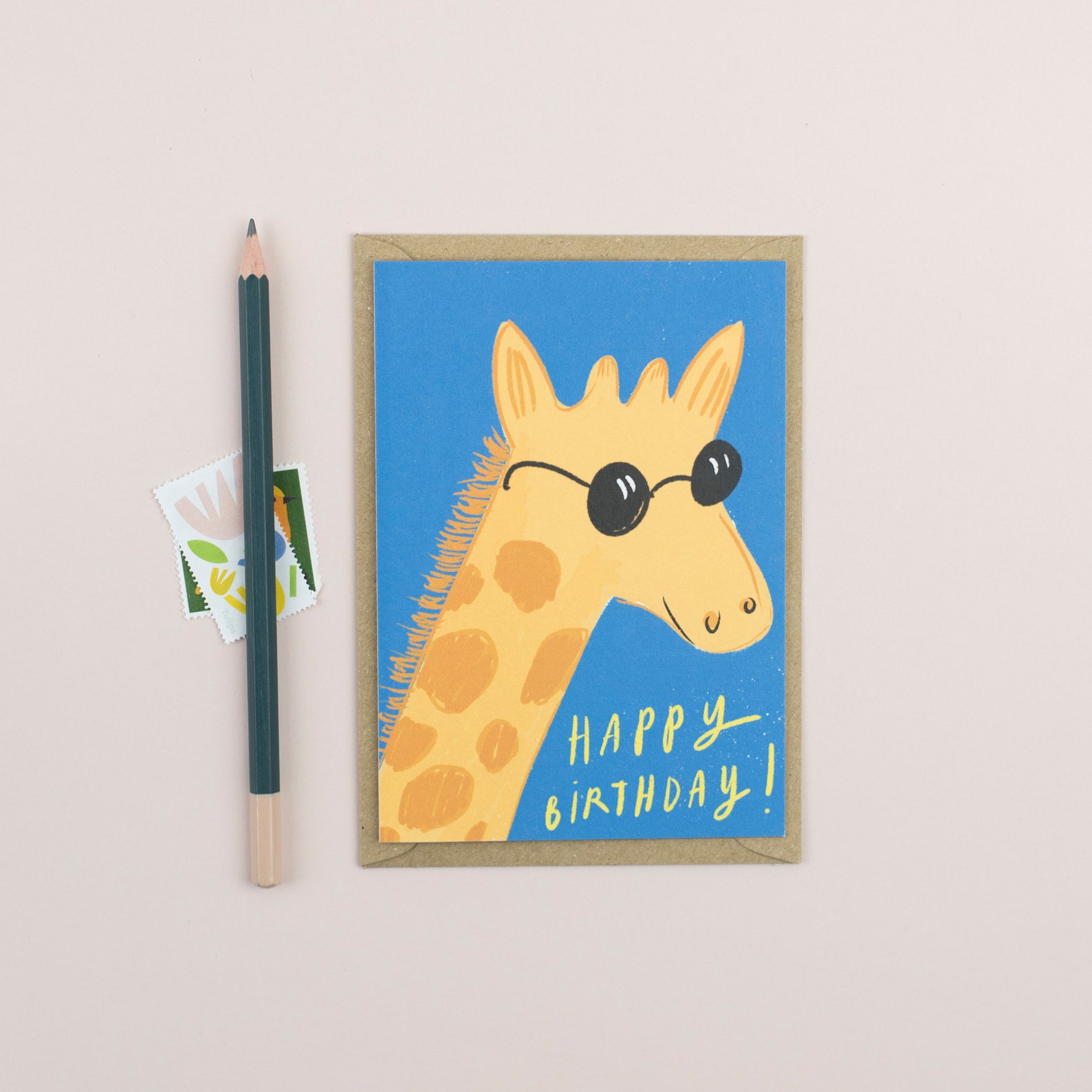 Giraffe Happy Birthday Card - Etsy