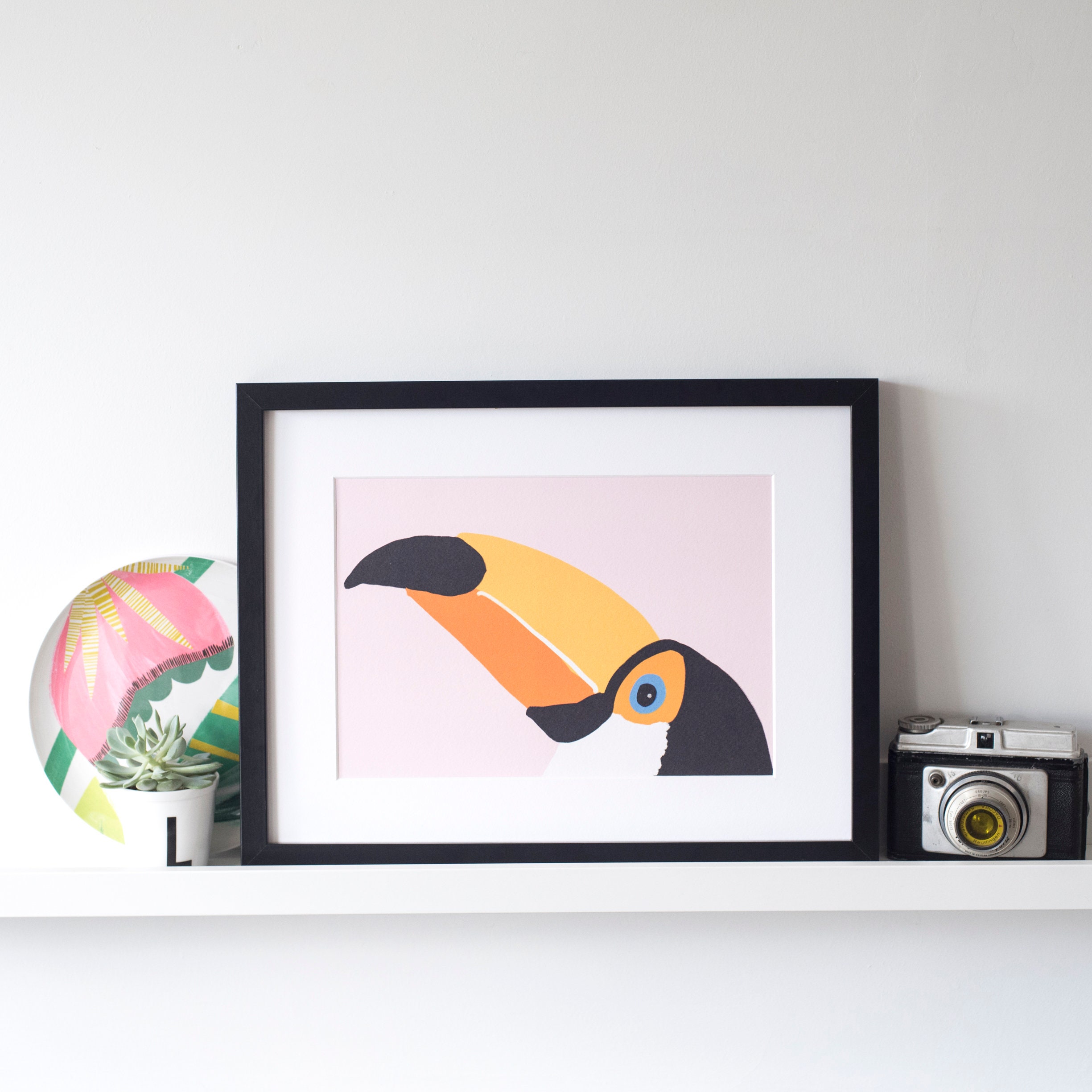 Toucan Print Wall Art a Bright and Bold Print A5A4 - Etsy