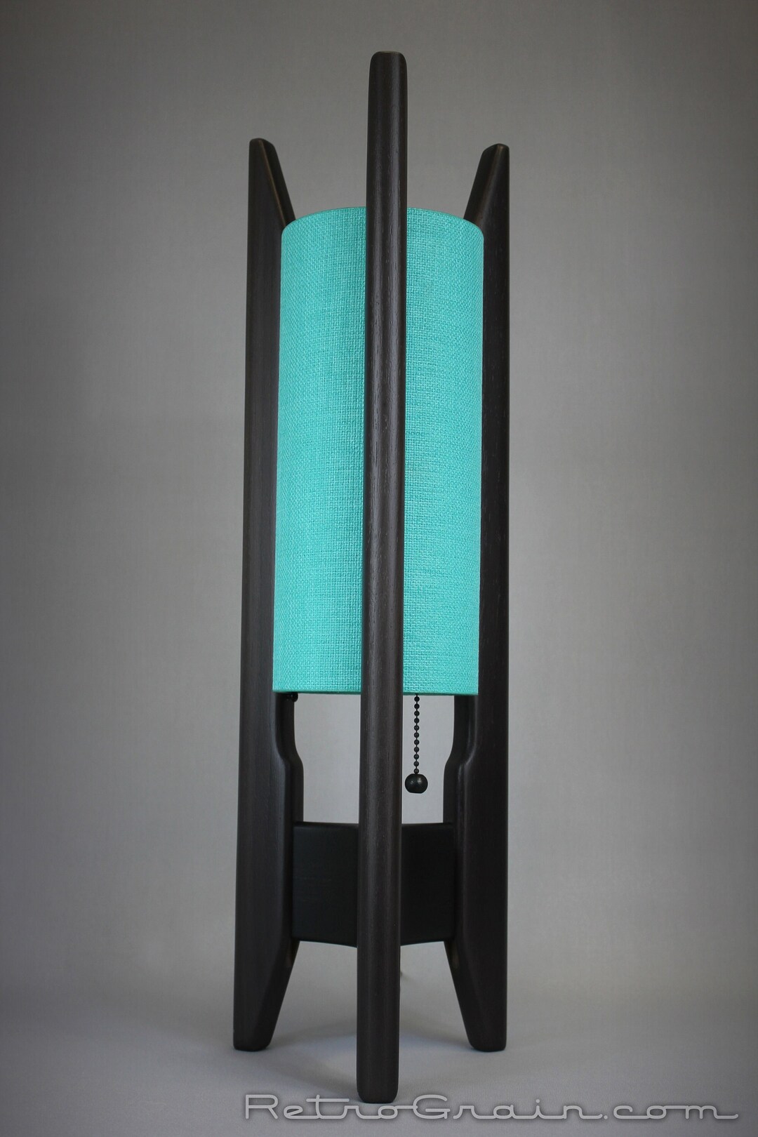 MCM Table Lamp - Mid-century Modern Style - Charcoal Stained Walnut ...