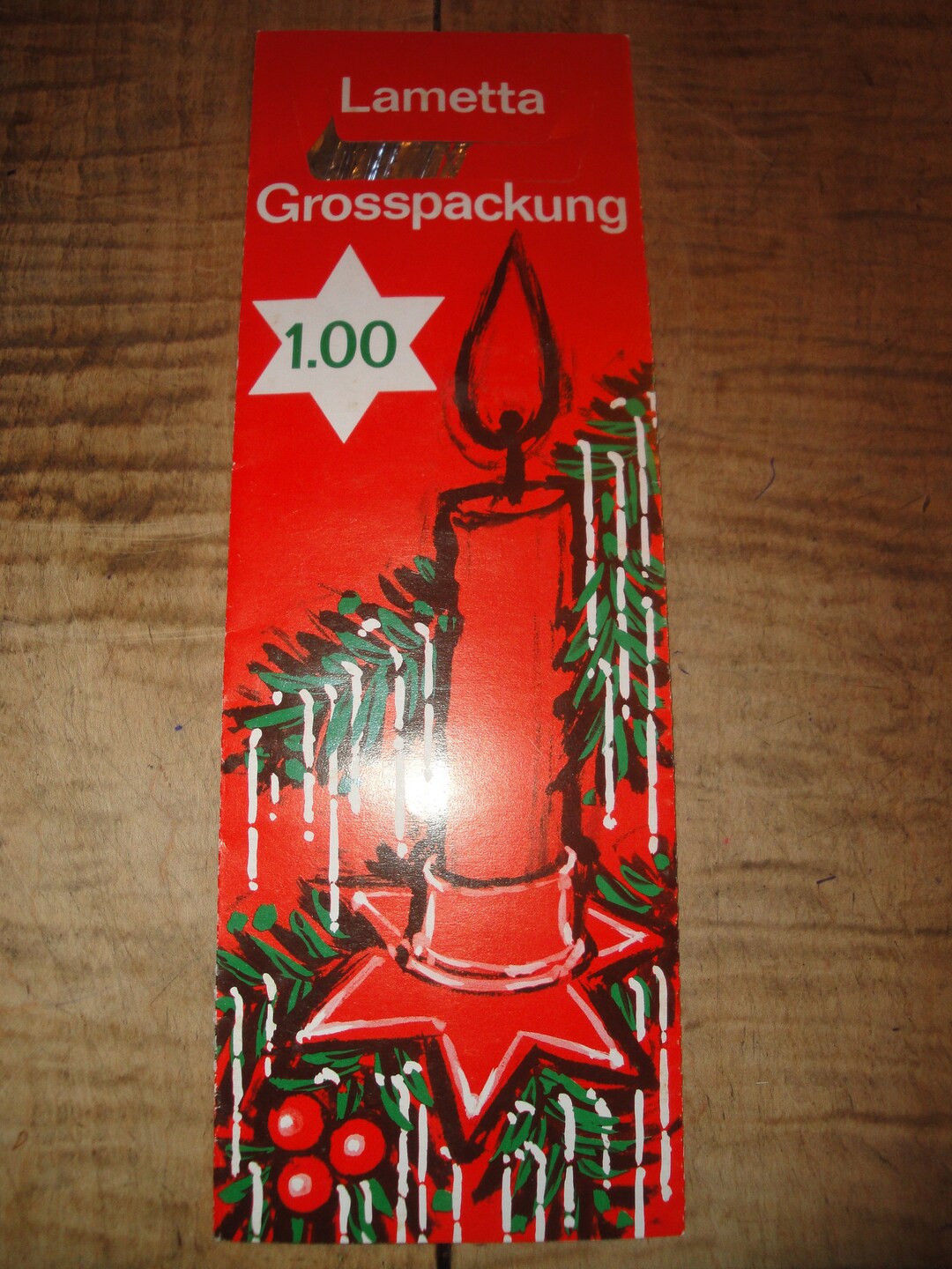 1 Pack / Cardboard FOLDER Antique German Real Old Fashioned Metal Foil ...