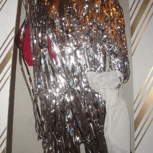 ONE Authentic Real LEAD Silver Christmas Tree TINSEL Antique Vintage 18 ...