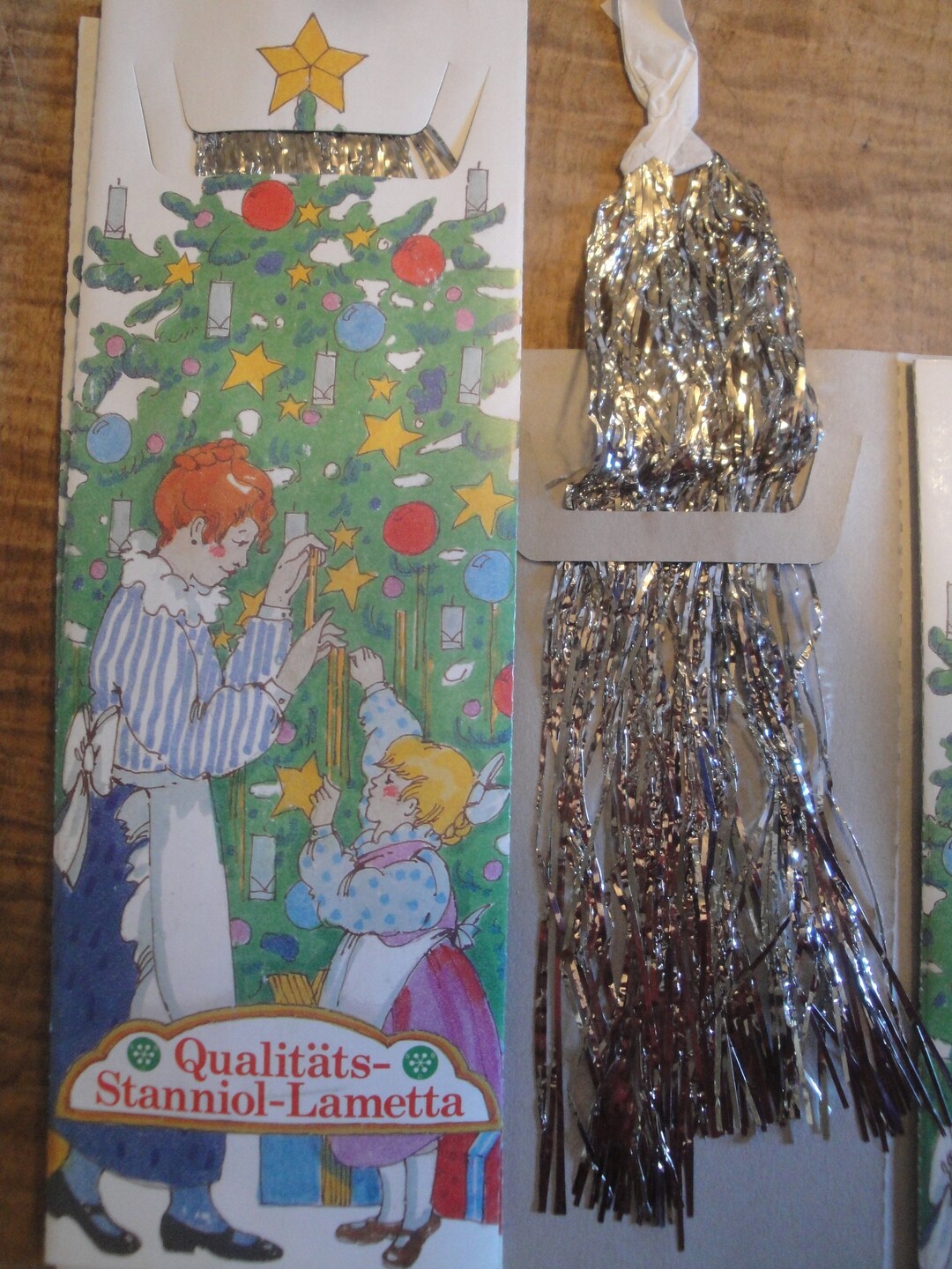 SIX German Christmas Tree Lead Tinsel Silver Icicles Vintage Eislametta ...
