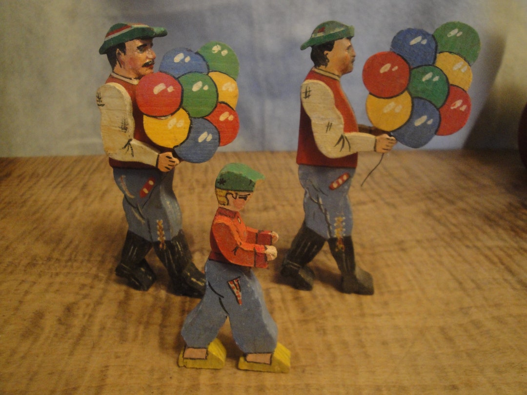 1940s German Putz Balloon Seller Figures Christmas Tree Village ...