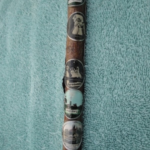 Early 1950s German Hiking Cane 31 Badges Wanderstock Wander Stock ...