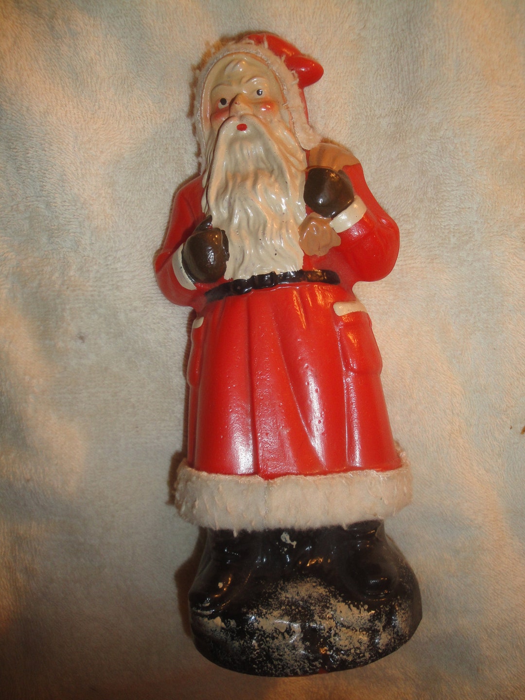 German Santa Candy Container Hard Plastic Hand Painted C 1950s St ...