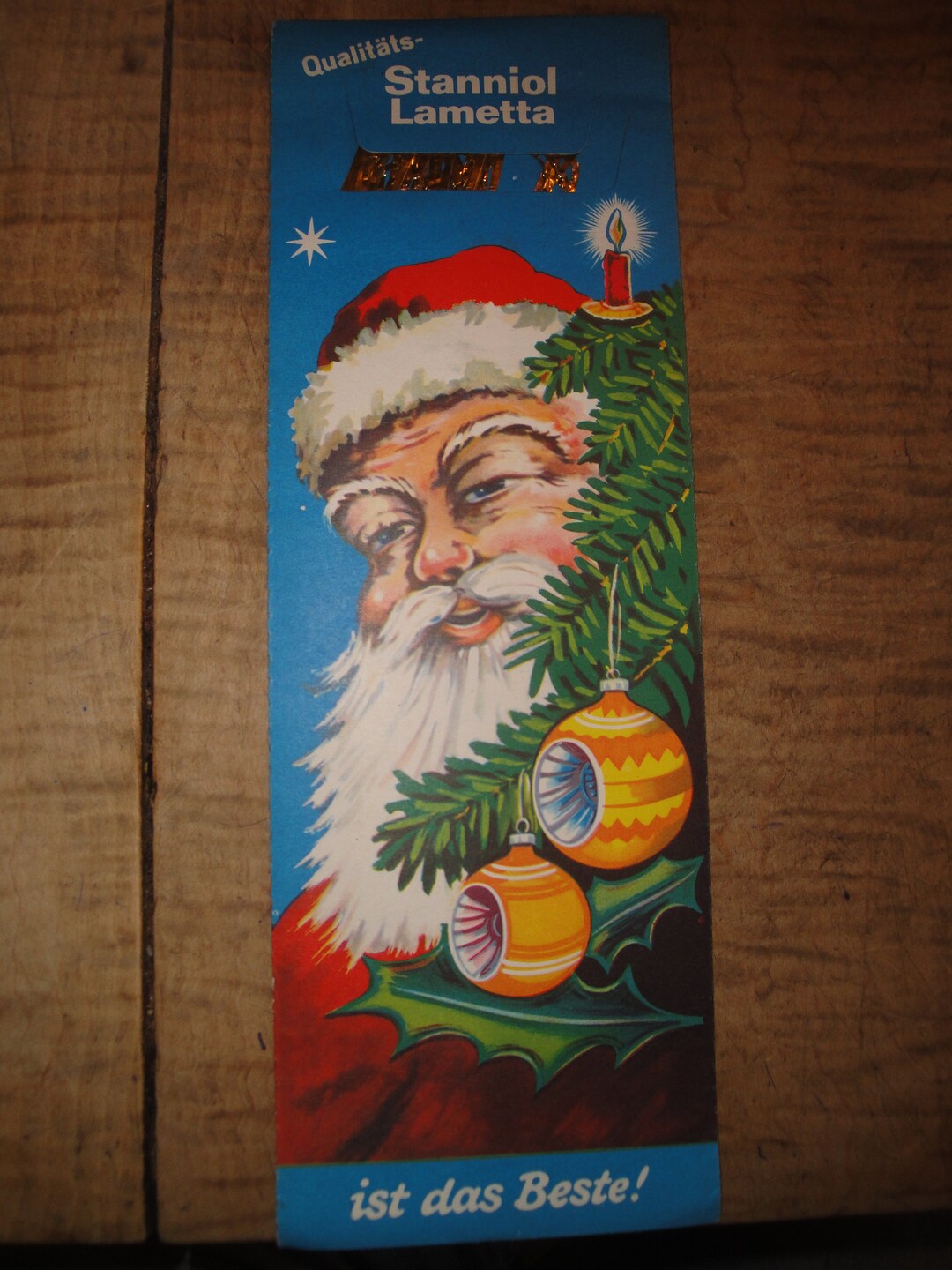 1 Vintage Antique Real Lead GOLD Color German Christmas Tree Tinsel ...