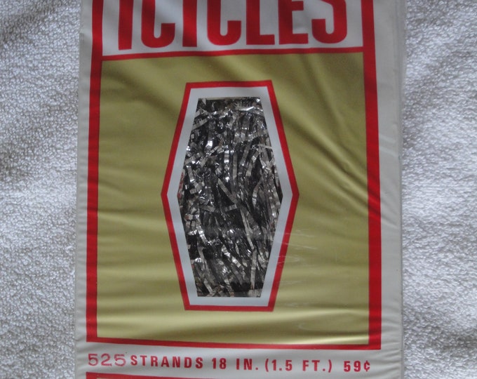 Pack Old 1960s Real Metal Foil Antique Christmas Tree Tinsel Icicles ...
