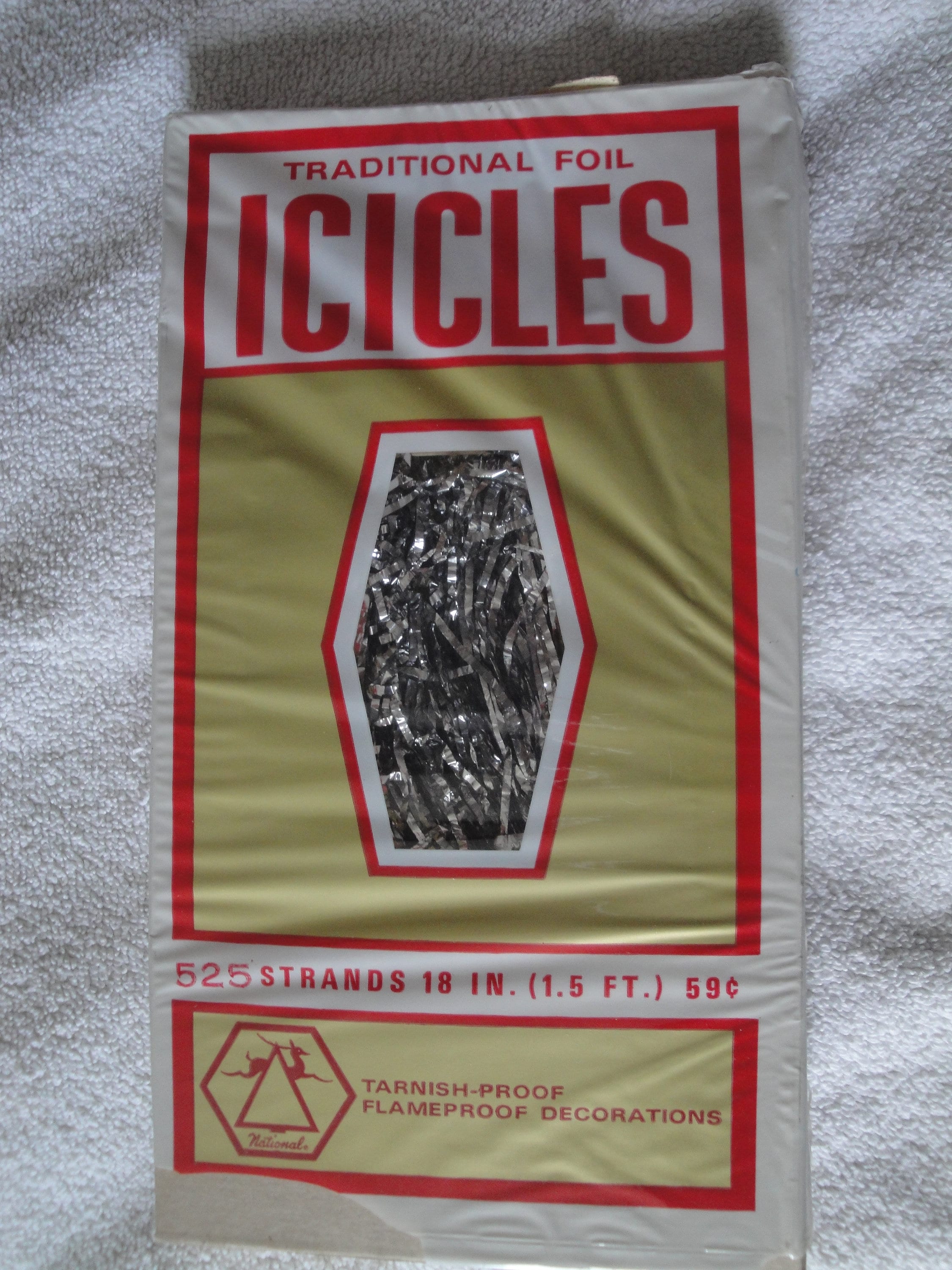Pack Old 1960s Real Metal Foil Antique Christmas Tree Tinsel Icicles ...
