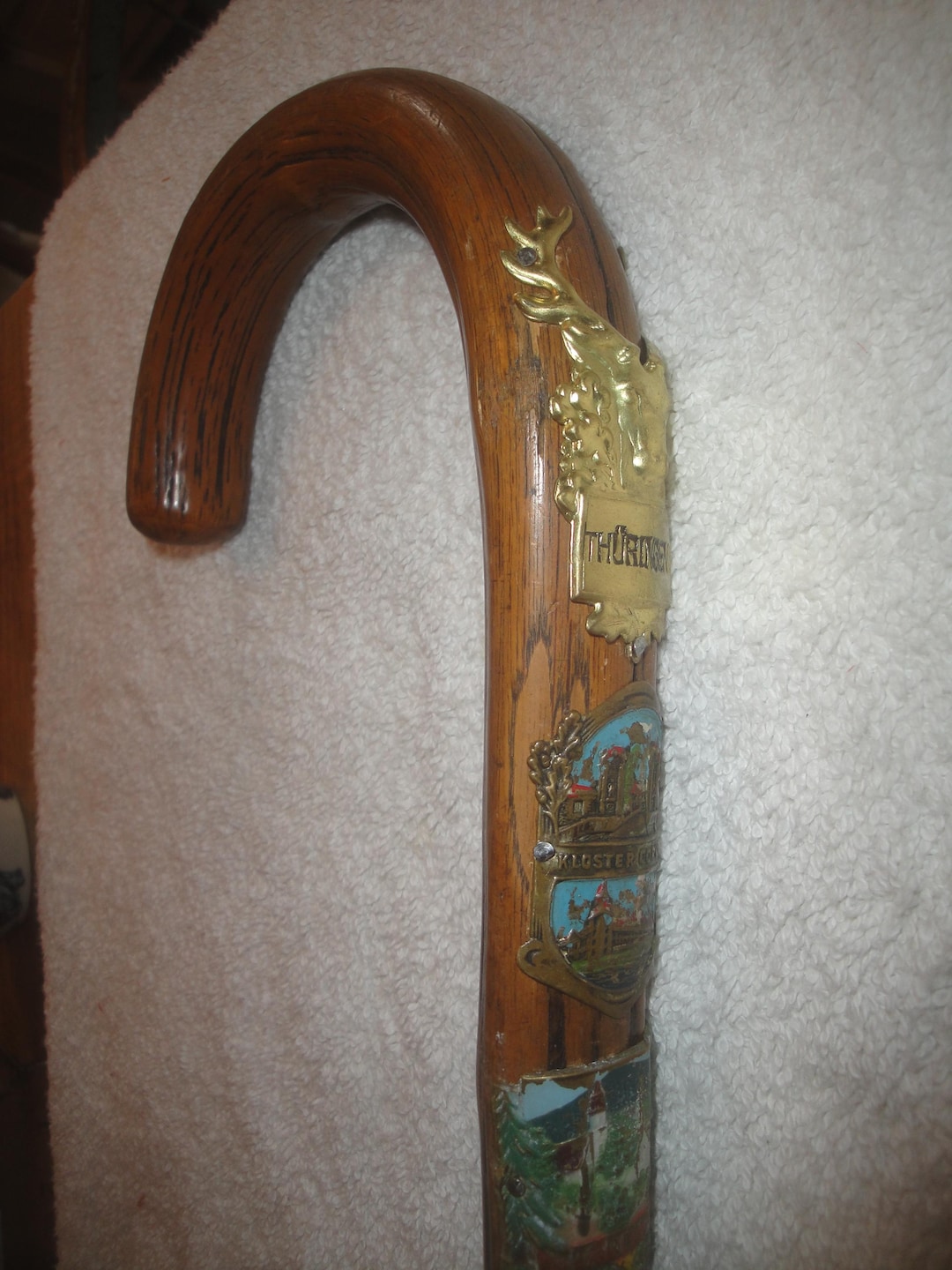 German Wanderstock Walking Stick Hiking Cane 15 Stocknagel Badges ...