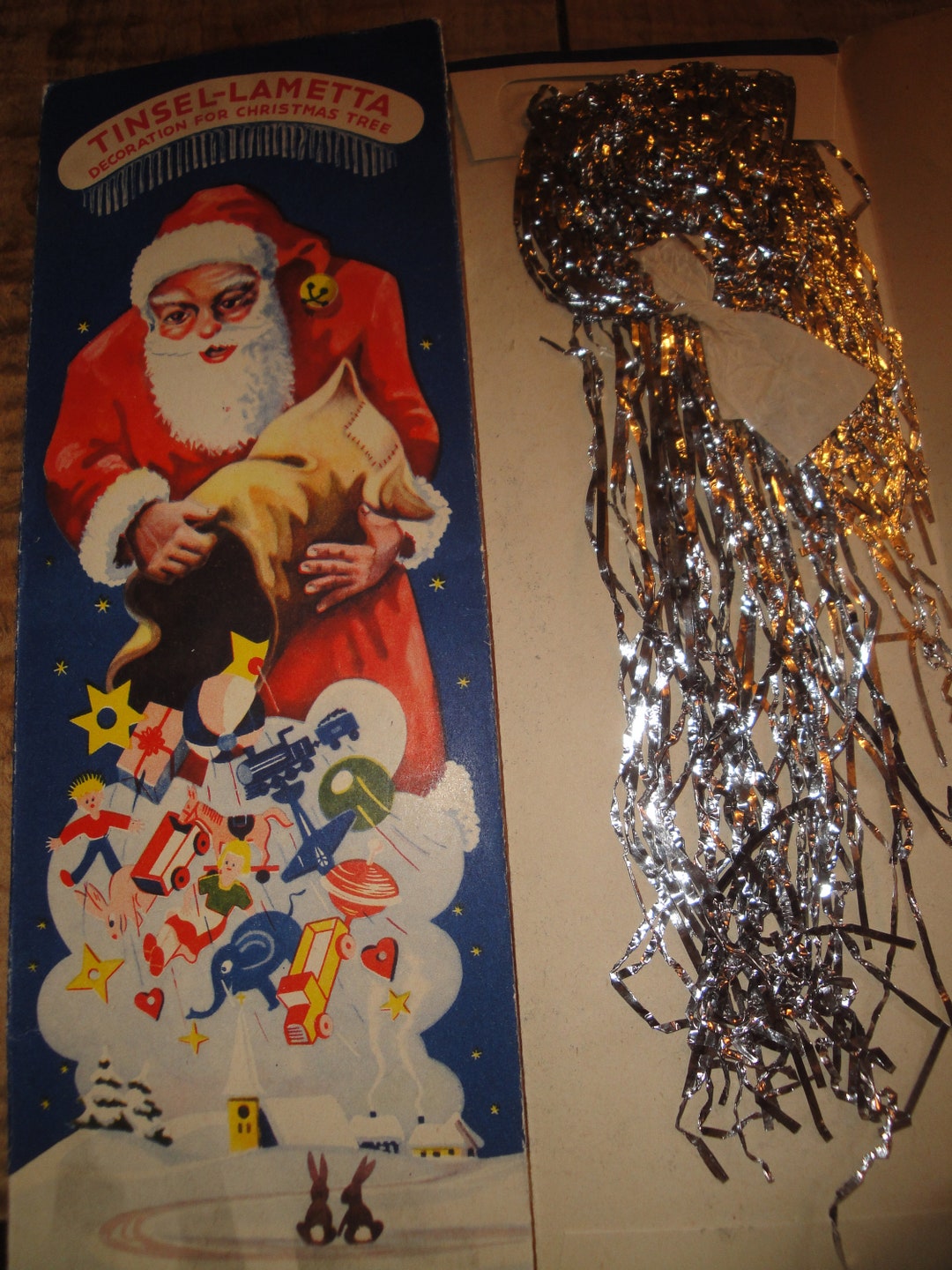 1950s German Real Lead Christmas Tree Tinsel Icicles Stanniol Lametta ...