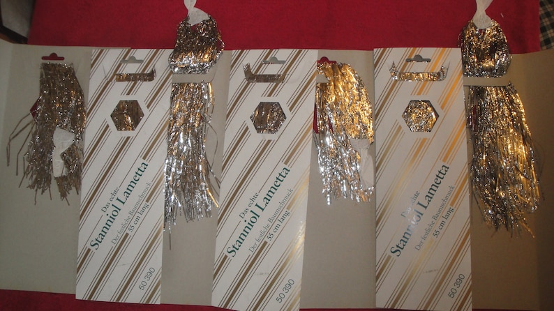 ONE Authentic Real LEAD Silver Christmas Tree TINSEL Antique Vintage 18 ...