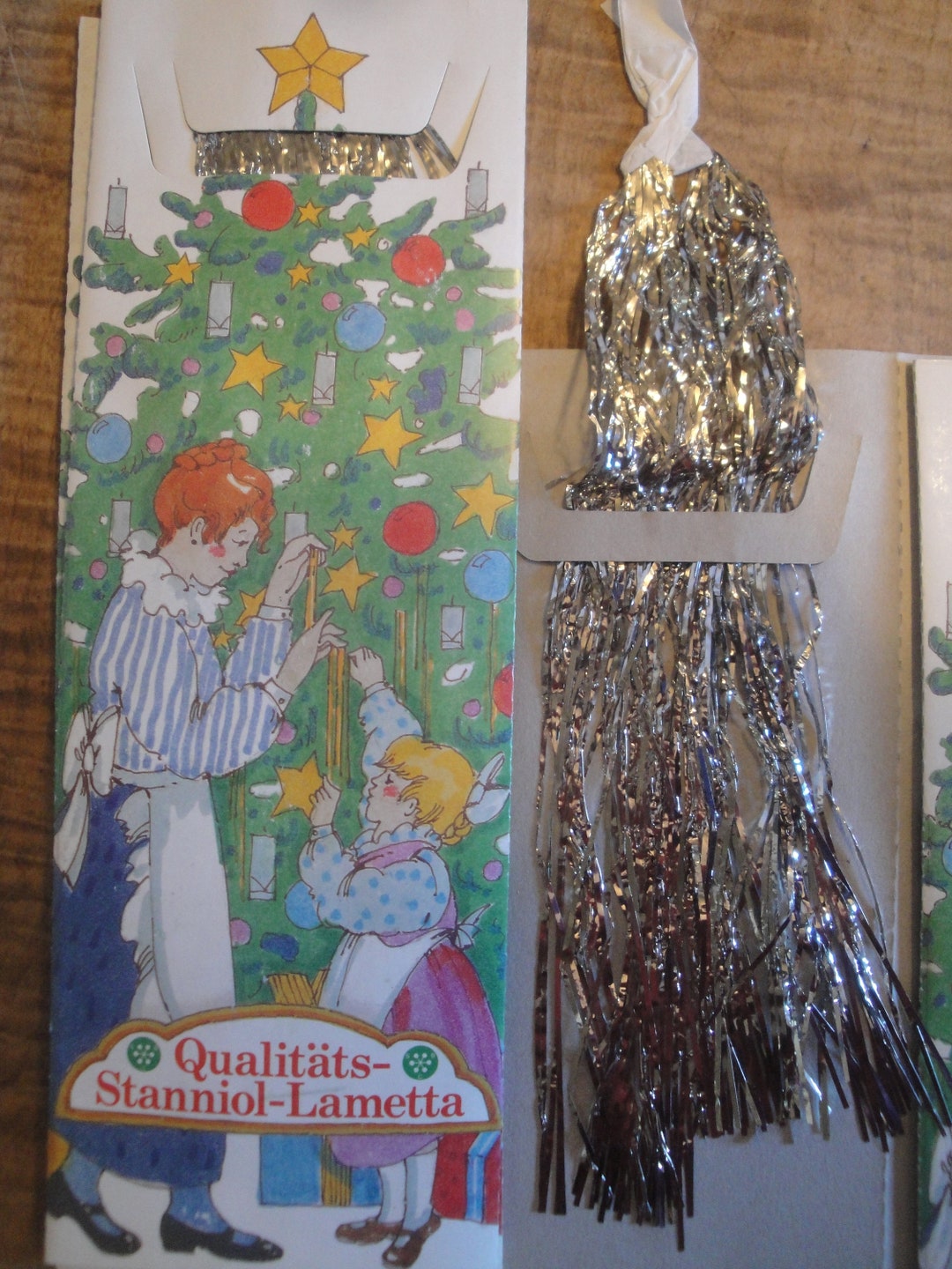 ONE German Christmas Tree Lead Tinsel Silver Icicles Vintage Eislametta ...