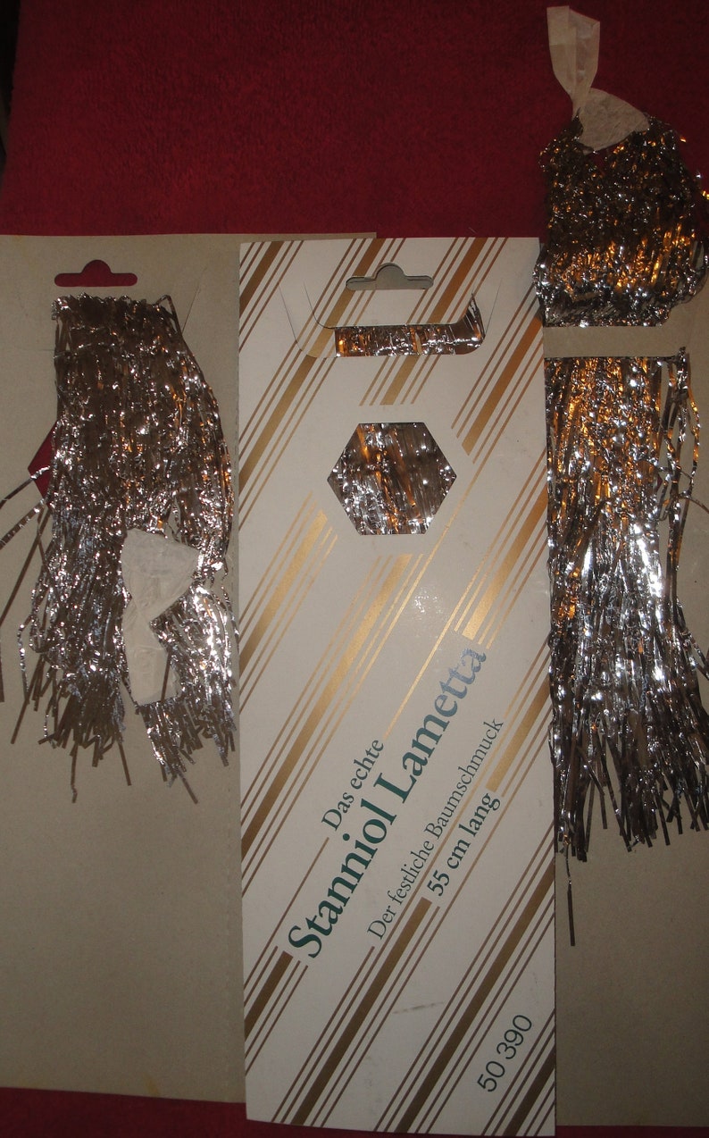 ONE Authentic Real LEAD Silver Christmas Tree TINSEL Antique Vintage 18 ...