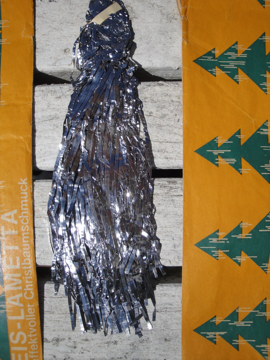 ONE Real LEAD SILVER German Christmas Tree Tinsel Icicles Eislametta ...