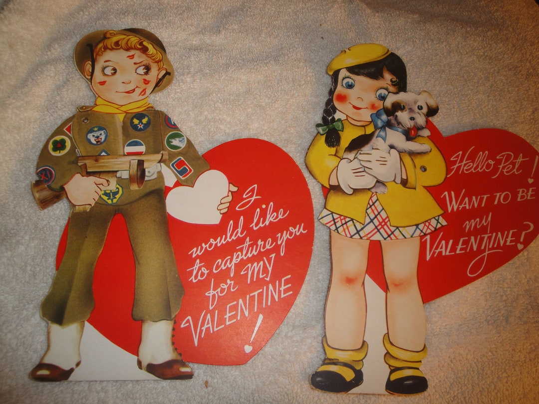 2 1948 Vintage Mechanical Valentines to Teacher by Carrington Co ...