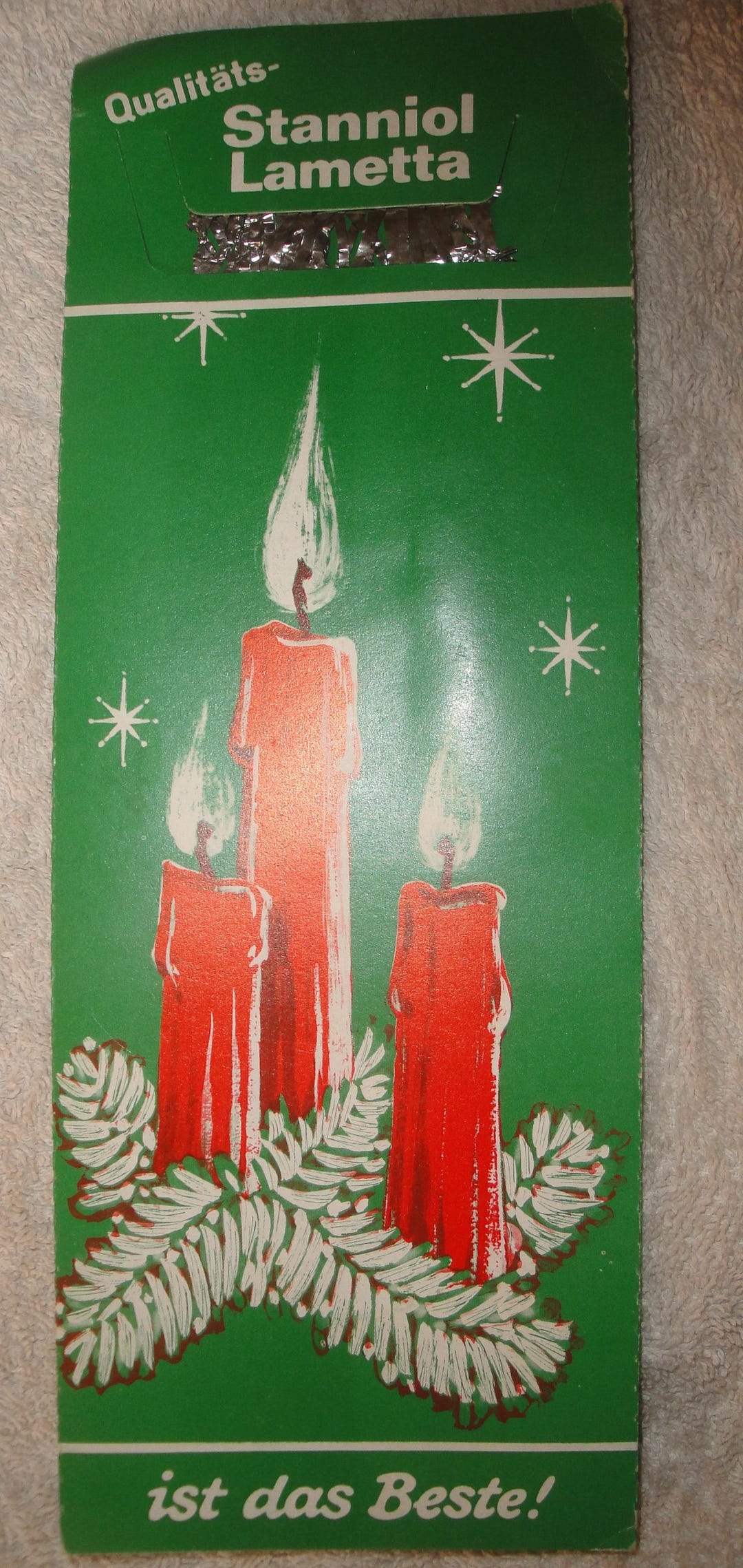 1 Pack German 1980s Real LEAD Christmas Tree TINSEL Silver Antique ...