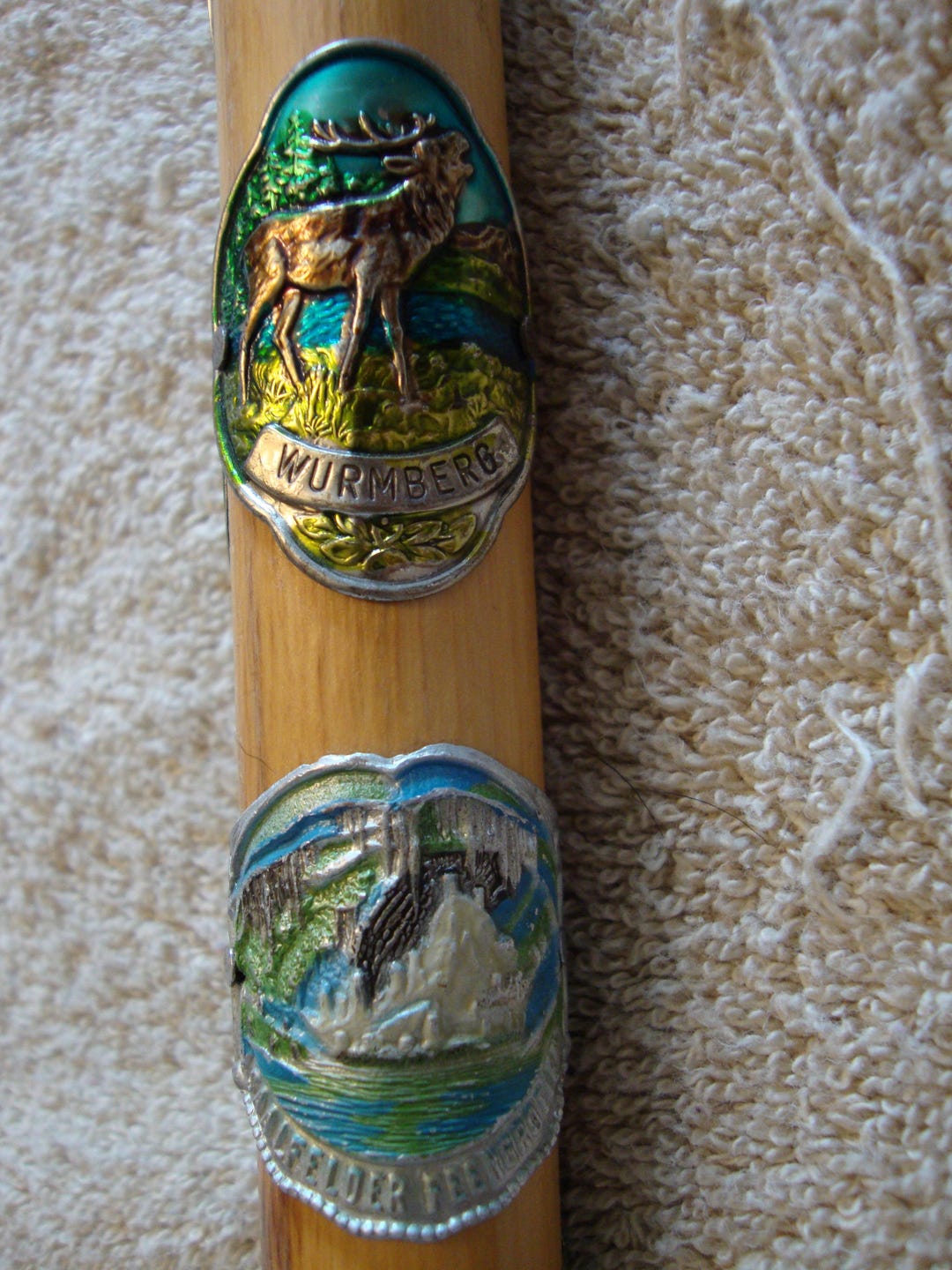 1950s German Hiking Cane 28 Badges Wanderstock Wander Stock Stocknagel ...
