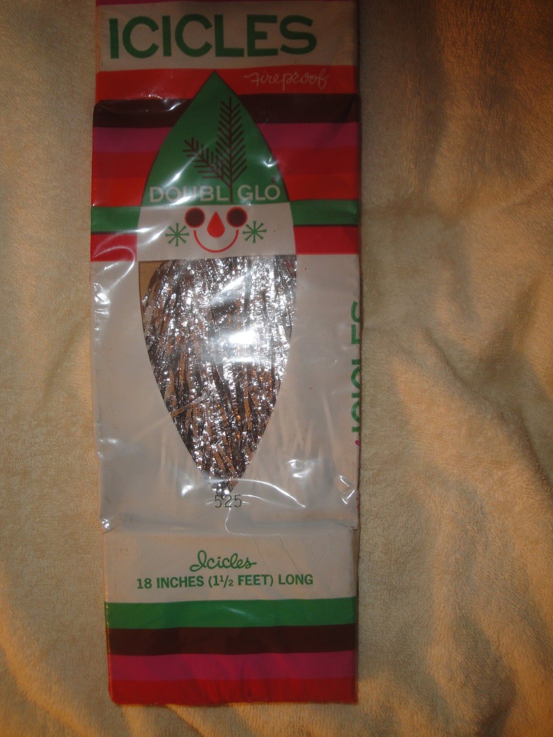 525 Strands! Real Metal Foil SILVER Old Fashioned Christmas Tree Tinsel ...
