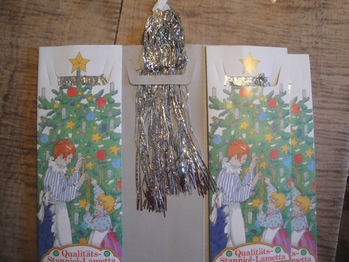 ONE German Christmas Tree Lead Tinsel Silver Icicles Vintage Eislametta ...
