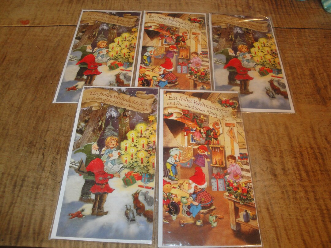 5 Vintage German Christmas Cards Sealed Original Packages Christmas ...